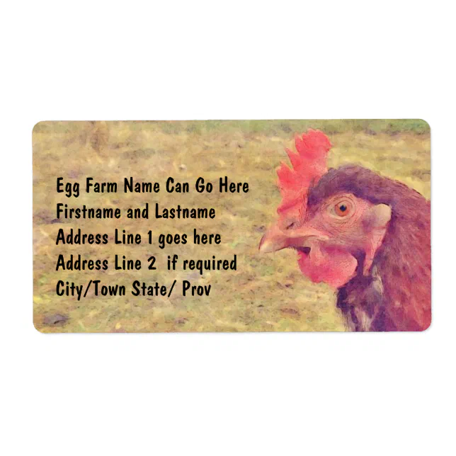 Painted Little Red Hen Label | Zazzle
