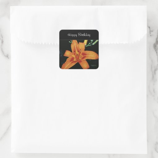 Painted Orange Tiger Lily Sticker | Zazzle