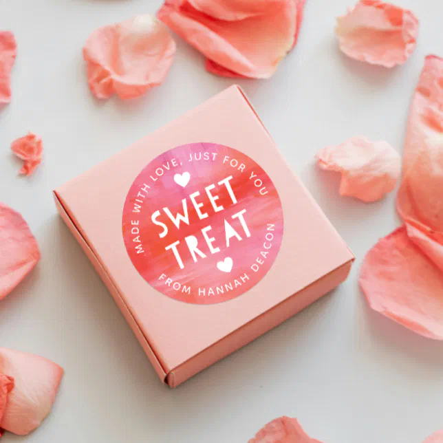 Painted Pink Red Sweet Treat Valentines Day Classi Classic Round ...