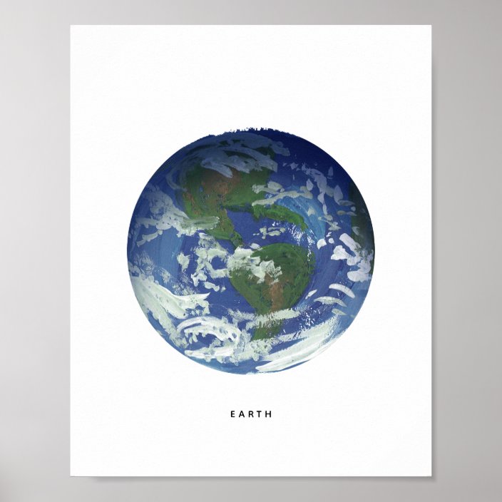 Painted Planet Earth Art Print | Zazzle.com
