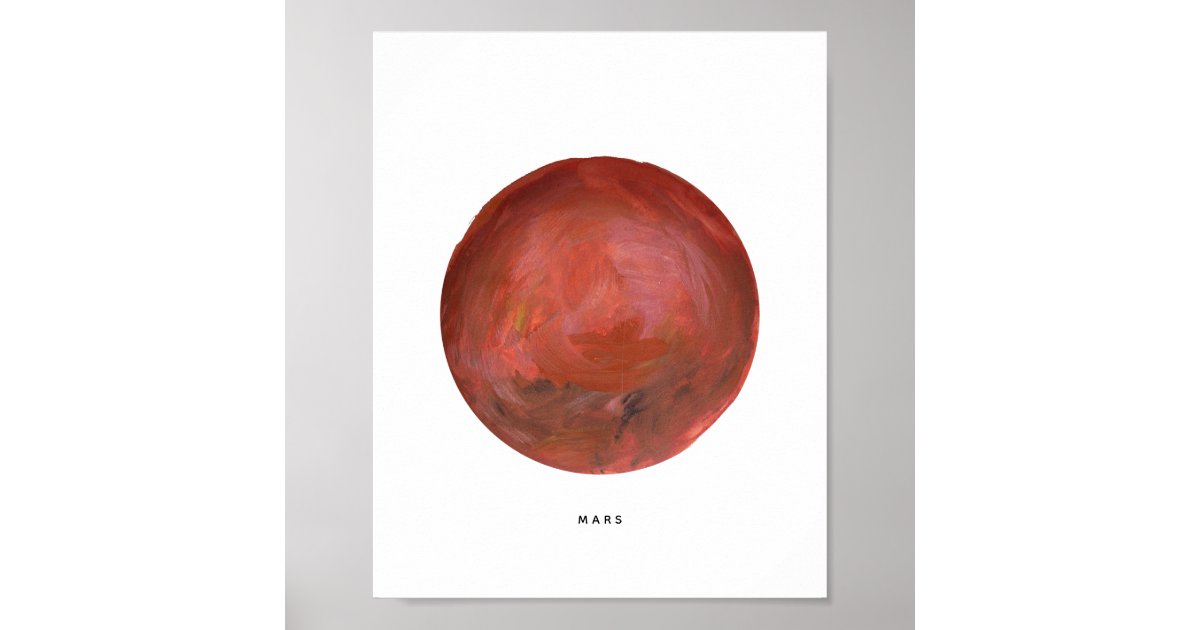 Painted Planet Mars Art Print | Zazzle