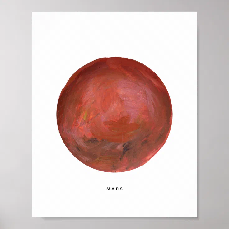 Painted Planet Mars Art Print | Zazzle