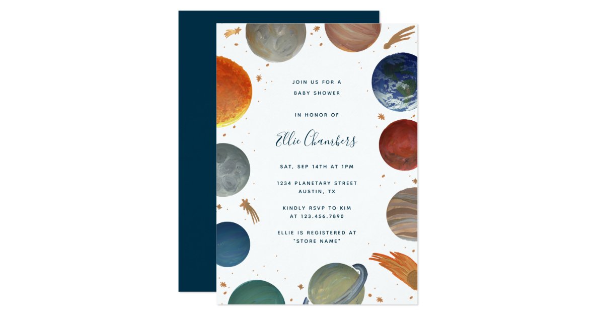 Painted Planets Baby Shower Invitation | Zazzle.com