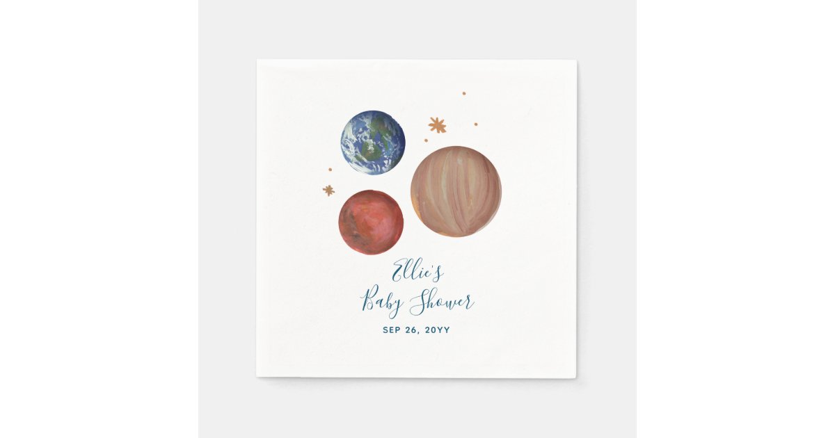 Painted Planets Baby Shower Napkins | Zazzle