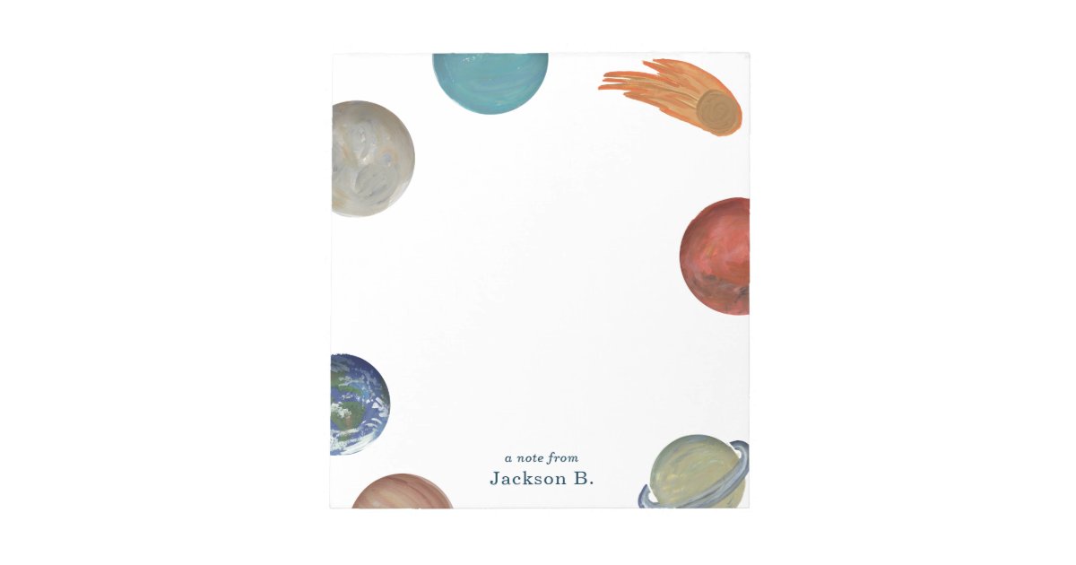 Painted Planets Kids Notepad | Zazzle