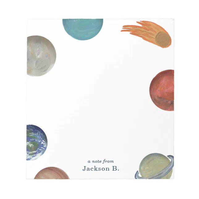 Painted Planets Kids Notepad | Zazzle