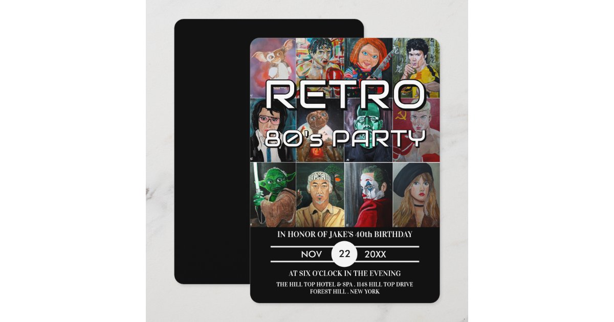 Painted Portraits by Alfred Fox - Retro Party Invitation | Zazzle