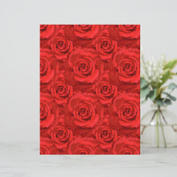 Painted Red Roses Arts & Craft Scrapbook Paper | Zazzle