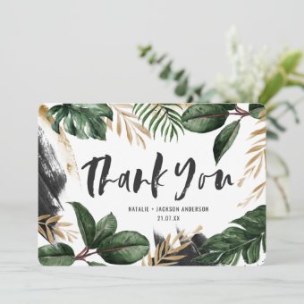 Painted tropical thank you card | Zazzle