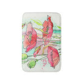 Painted watercolor poppies bath mat | Zazzle