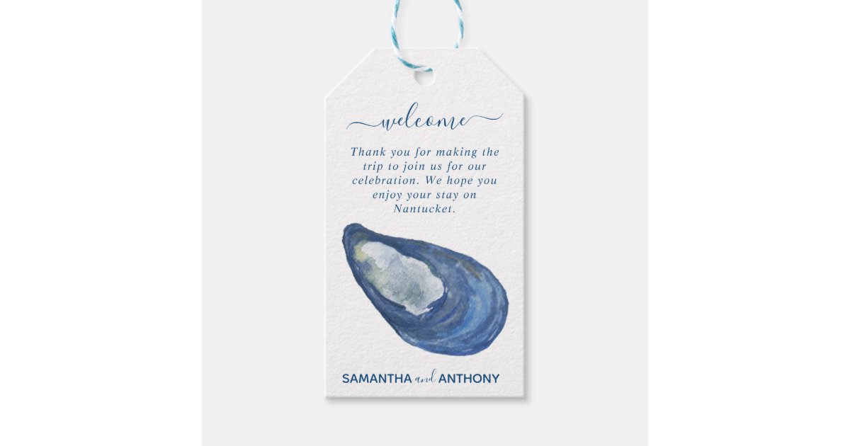 Painted Watercolor Seashell Gift, Favor Tag | Zazzle