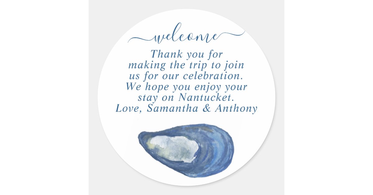 Painted Watercolor Seashell with Message Sticker | Zazzle