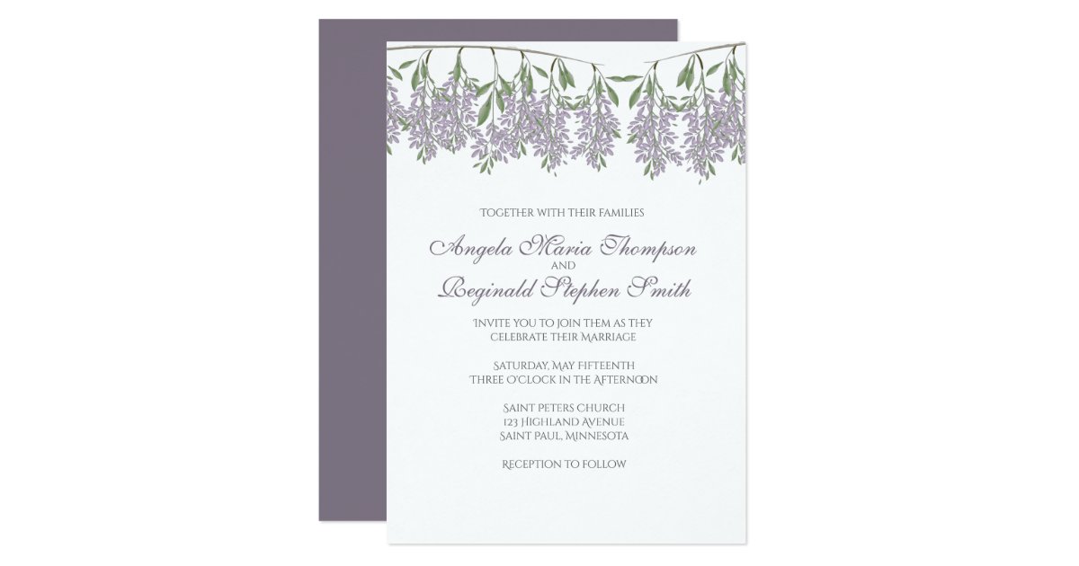 Painted Wisteria Wedding Invitation | Zazzle.com