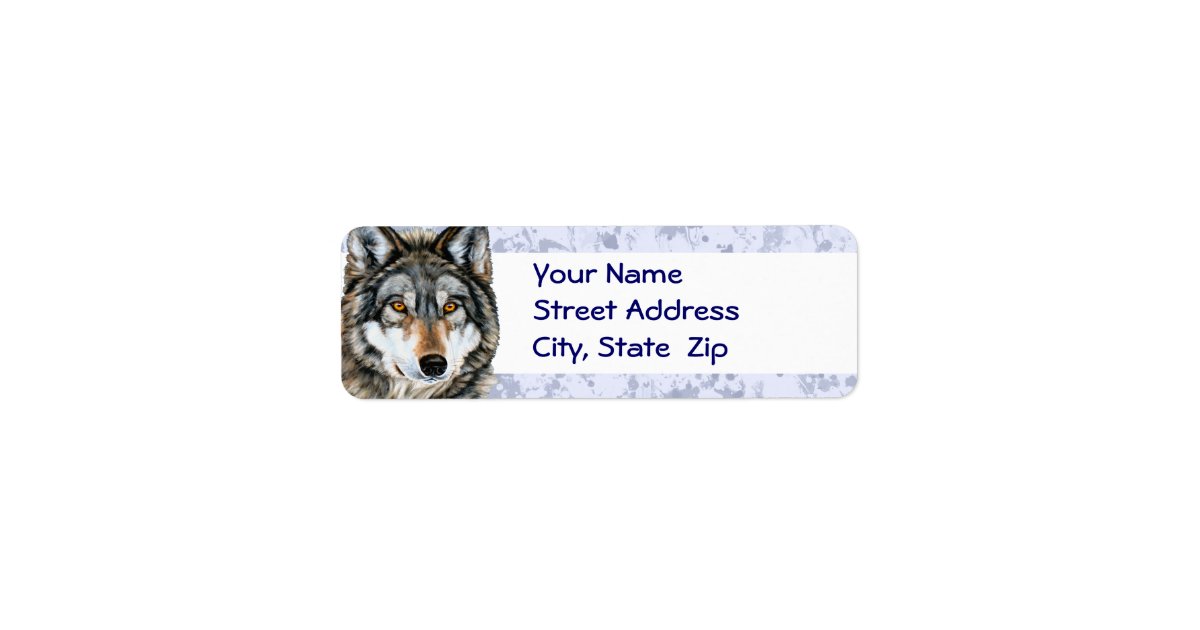 Painted Wolf Address Labels | Zazzle