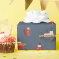 Painted Wooden Boats & Lighthouses Wrapping Paper | Zazzle