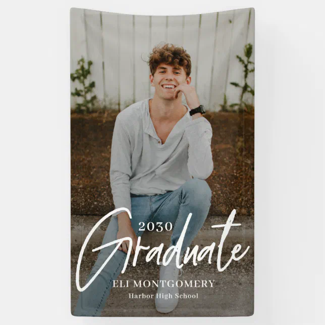 Painted Word EDITABLE COLOR Graduation Banner | Zazzle