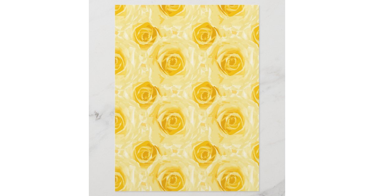 Painted Yellow Roses Arts & Craft Scrapbook Paper | Zazzle