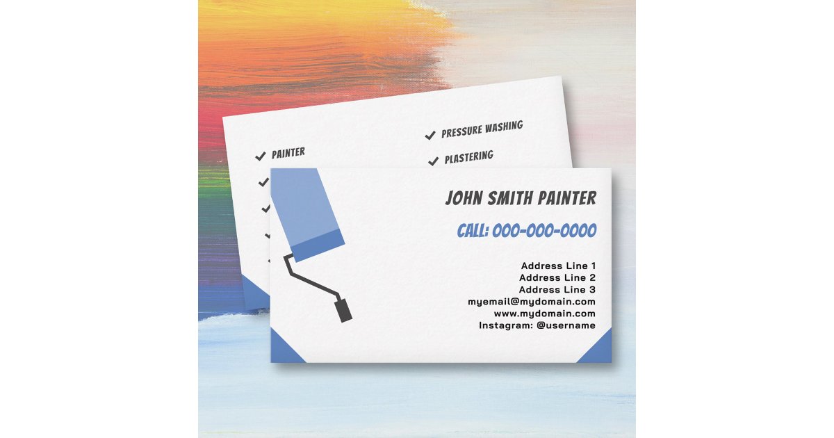Painter & Decorator, Paint Roller Business Card | Zazzle