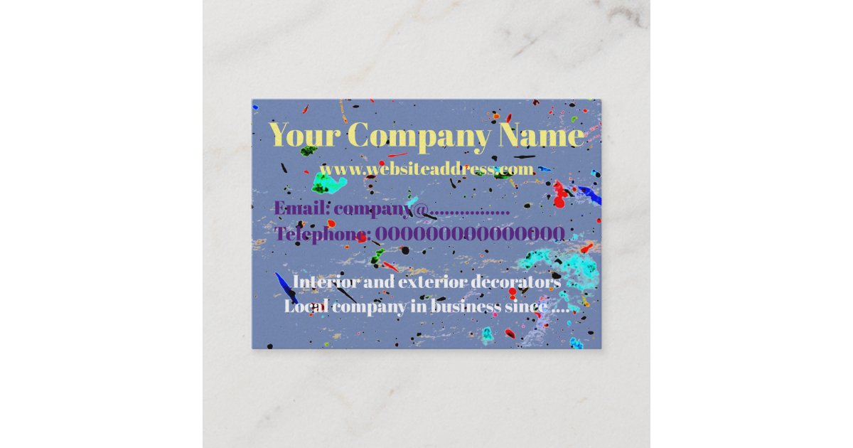 Painters Paint Splashes Business Card | Zazzle