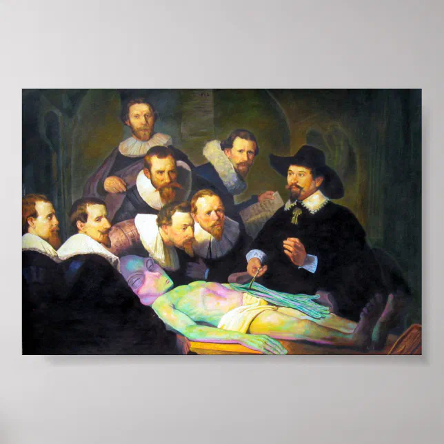 Painting Anatomy Lesson With Alien Horizontal Poster | Zazzle