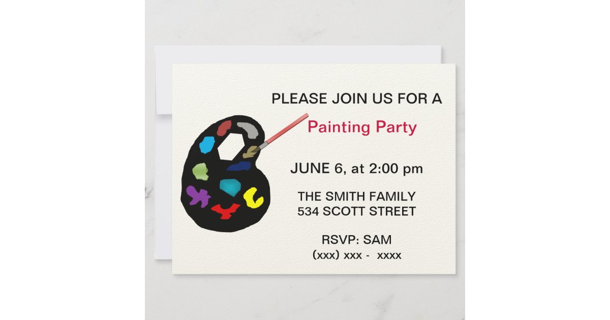 Painting Art Party Invitation | Zazzle