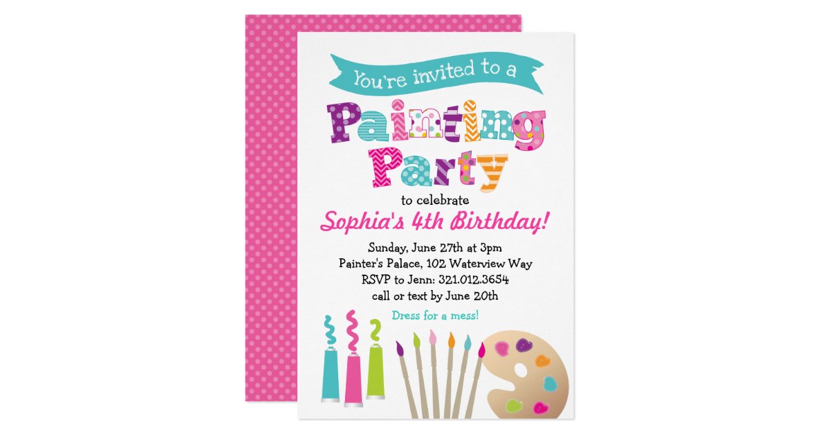 Painting Art Party Invitation | Zazzle.com