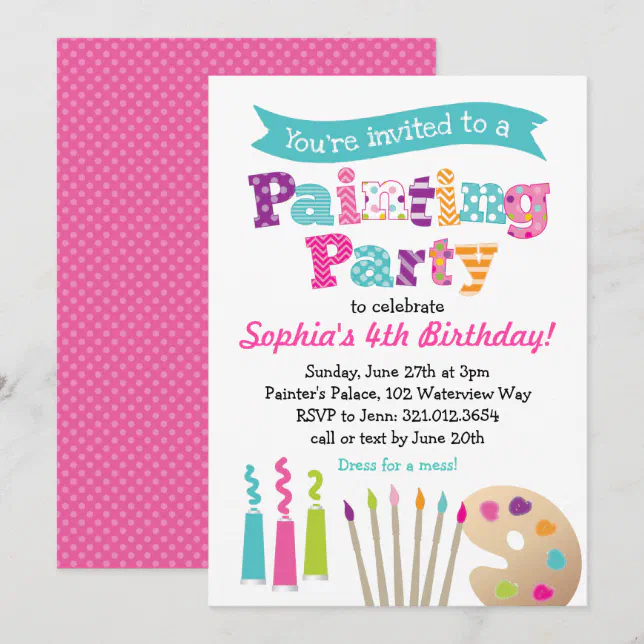 Painting Art Party Invitation | Zazzle
