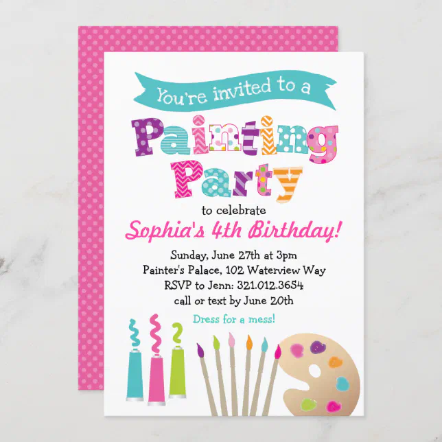 Painting Art Party Invitation | Zazzle