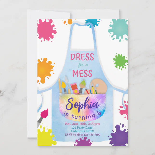 Painting Birthday Invitation Paint Invitation Art | Zazzle