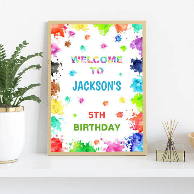 Painting Birthday Party Welcome Sign | Zazzle