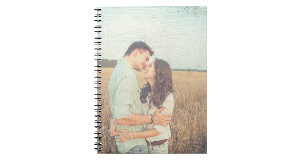 Painting Brush Strokes Painted Overlay Photo Notebook | Zazzle