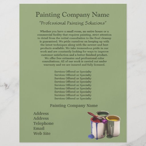 Painting Contractor Business Flyer | Zazzle