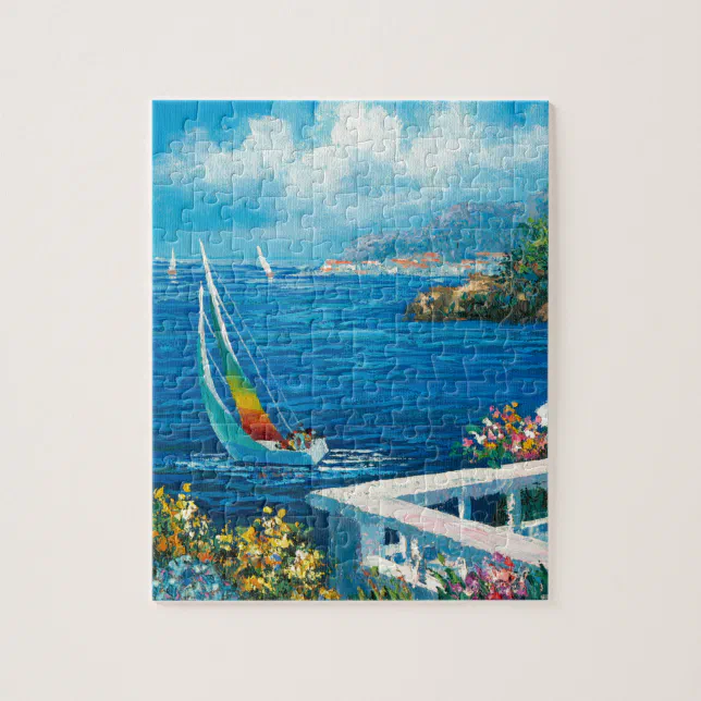Painting Of A Sailboat Jigsaw Puzzle | Zazzle