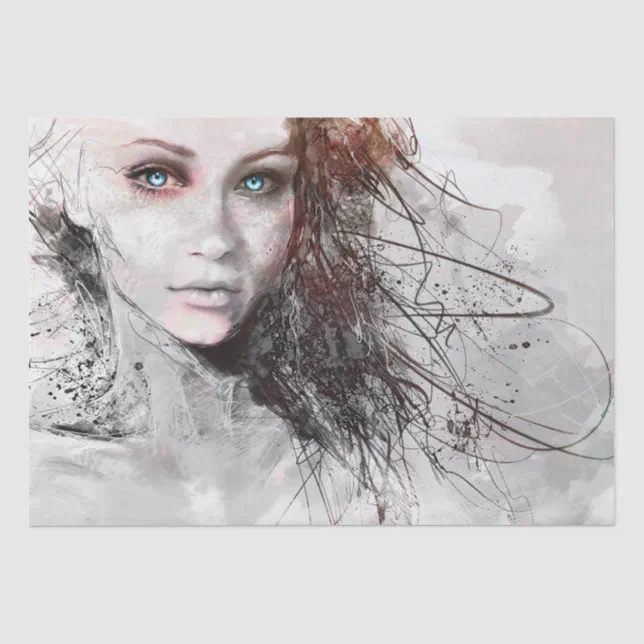 Painting of Beautiful Women Tissue Paper | Zazzle
