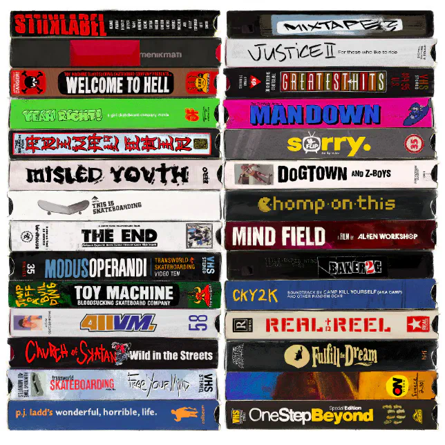 Painting of Classic Skateboarding VHS Tapes Skateboard | Zazzle Painting of Classic Skateboarding VHS Tapes Skateboard | Zazzle