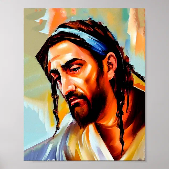 Painting of Jesus Christ Christian Art Poster | Zazzle