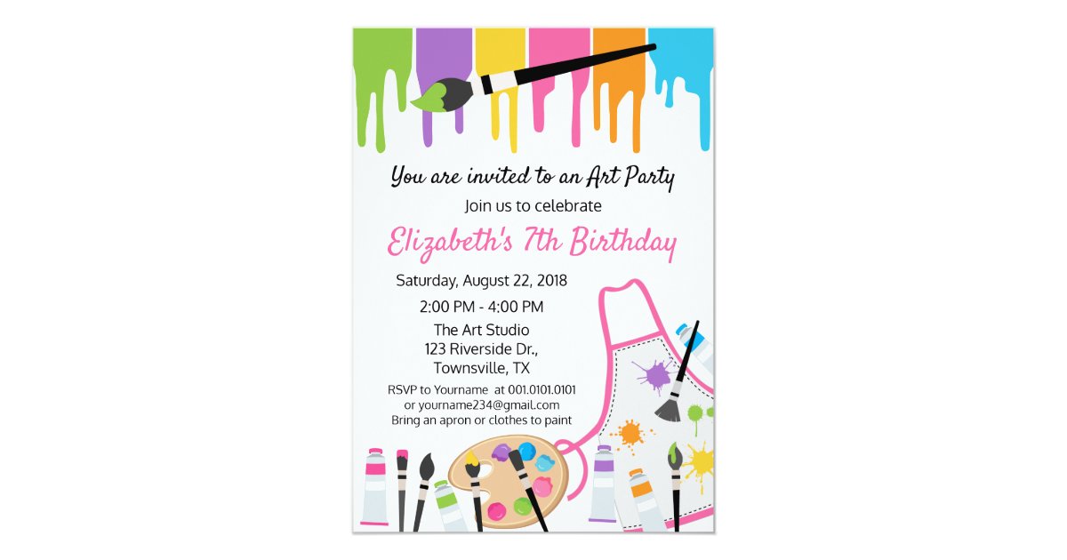 Painting Party Birthday Invitation | Zazzle.com