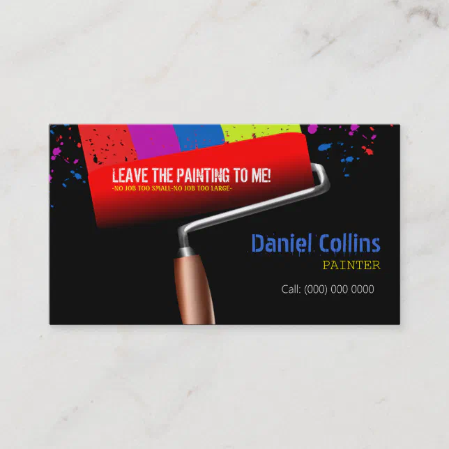 Painting Roller Painter Business Card | Zazzle