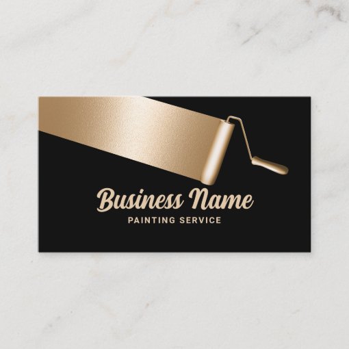 Painting Service Professional Gold House Painter Business Card | Zazzle