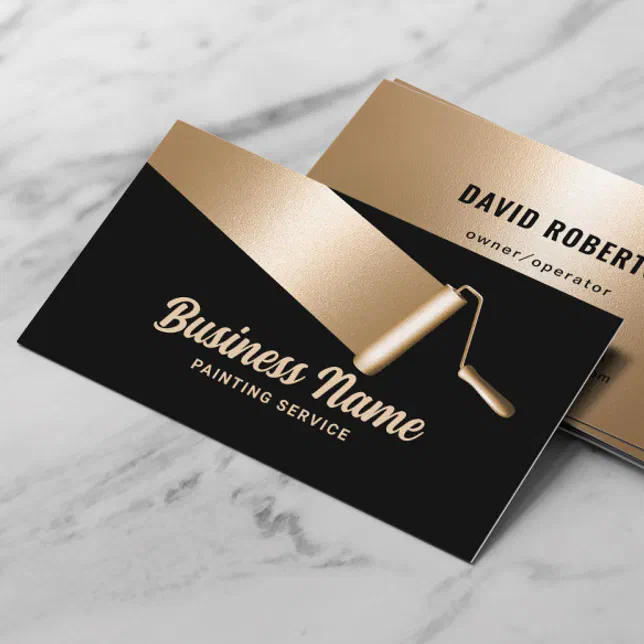 Painting Service Professional Gold House Painter Business Card | Zazzle