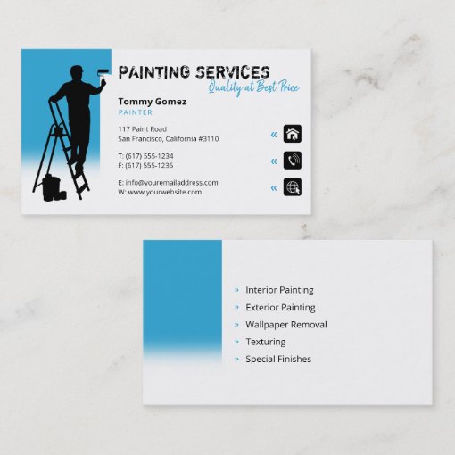 Painting Services | Painter at work Business Card | Zazzle