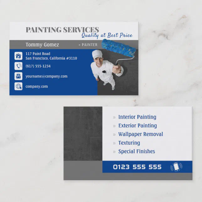 Painting Services | Professional Painters Business Card | Zazzle
