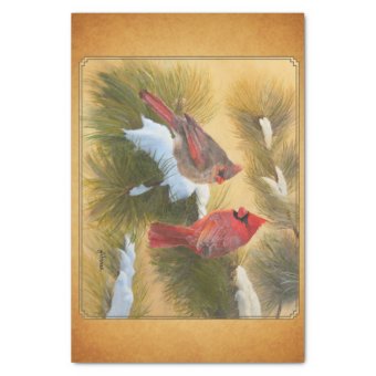 Pair of cardinals tissue paper | Zazzle