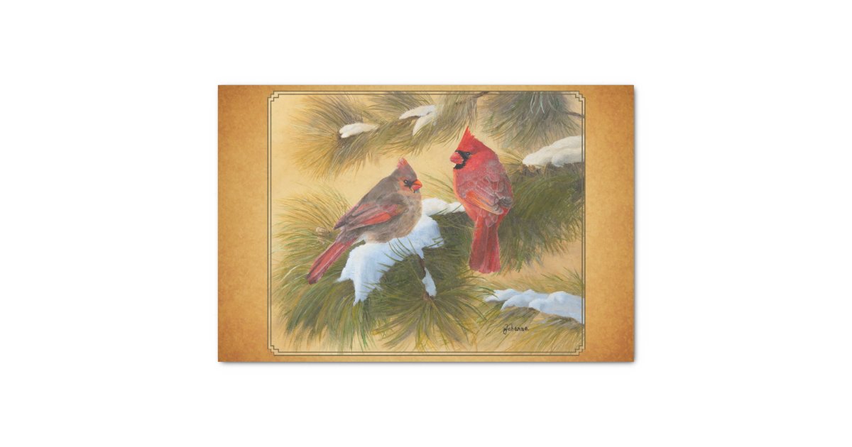 Pair of cardinals tissue paper | Zazzle