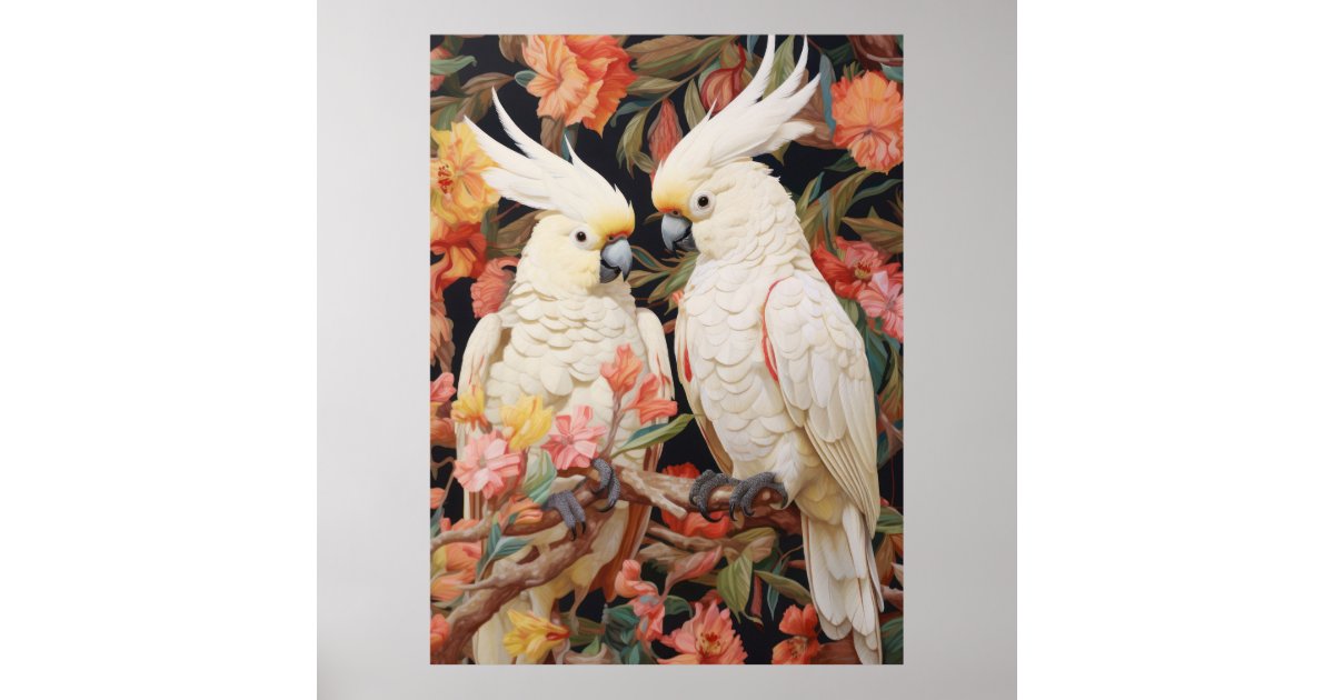 Pair of Cockatoos Poster | Zazzle