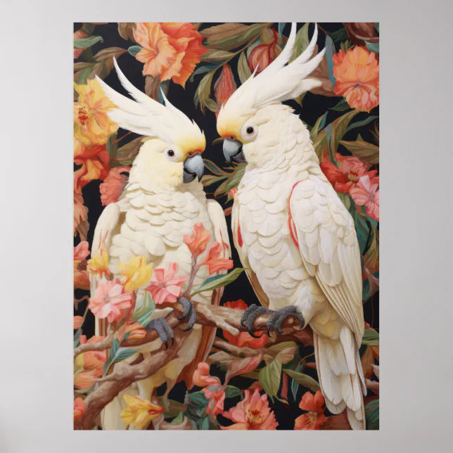 Pair of Cockatoos Poster | Zazzle