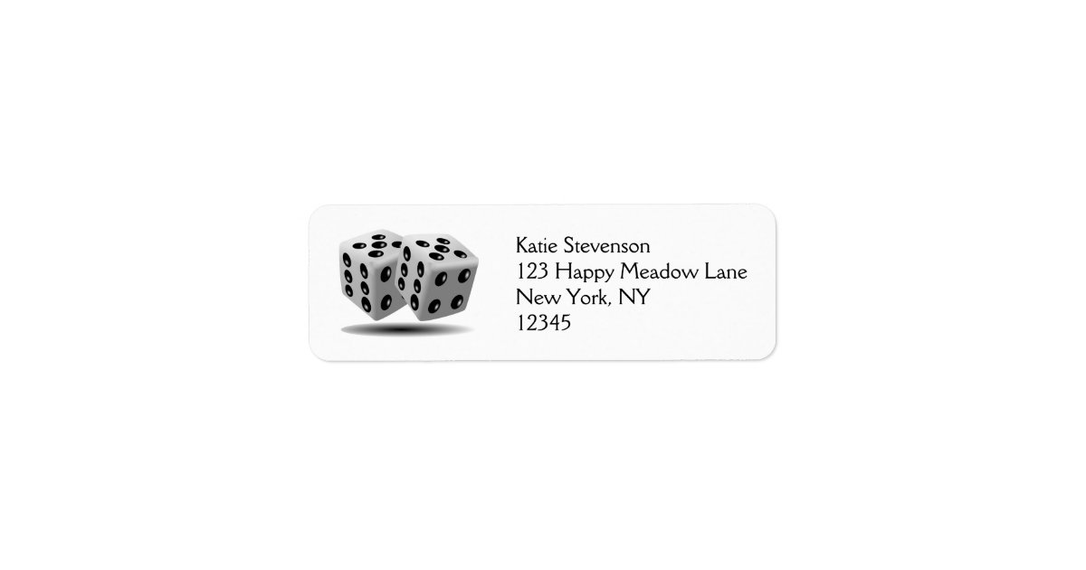 Pair of Dice Label | Zazzle