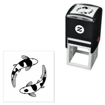 Pair of Japanese Koi Fish Self-inking Stamp | Zazzle