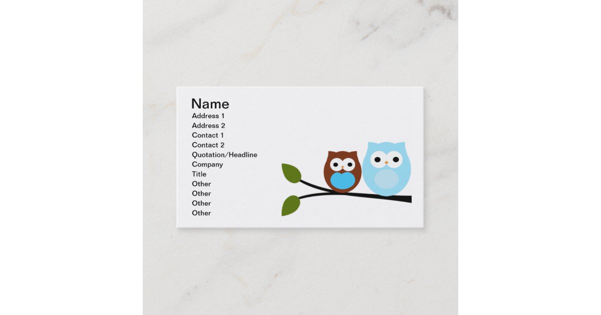 Pair of Owls Business Cards | Zazzle