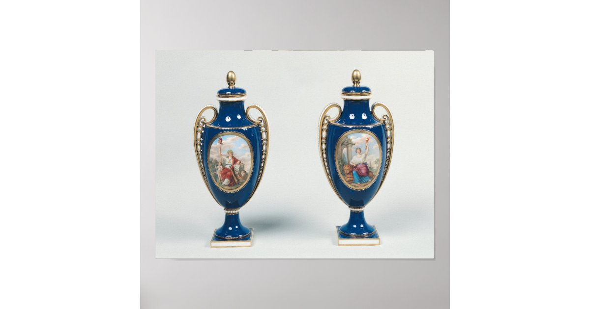 Pair of Sevres vases decorated with allegorical Poster | Zazzle